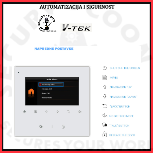 UNUTARNJA JEDINICA VTEK DT437 – Portafoni Hrvatska